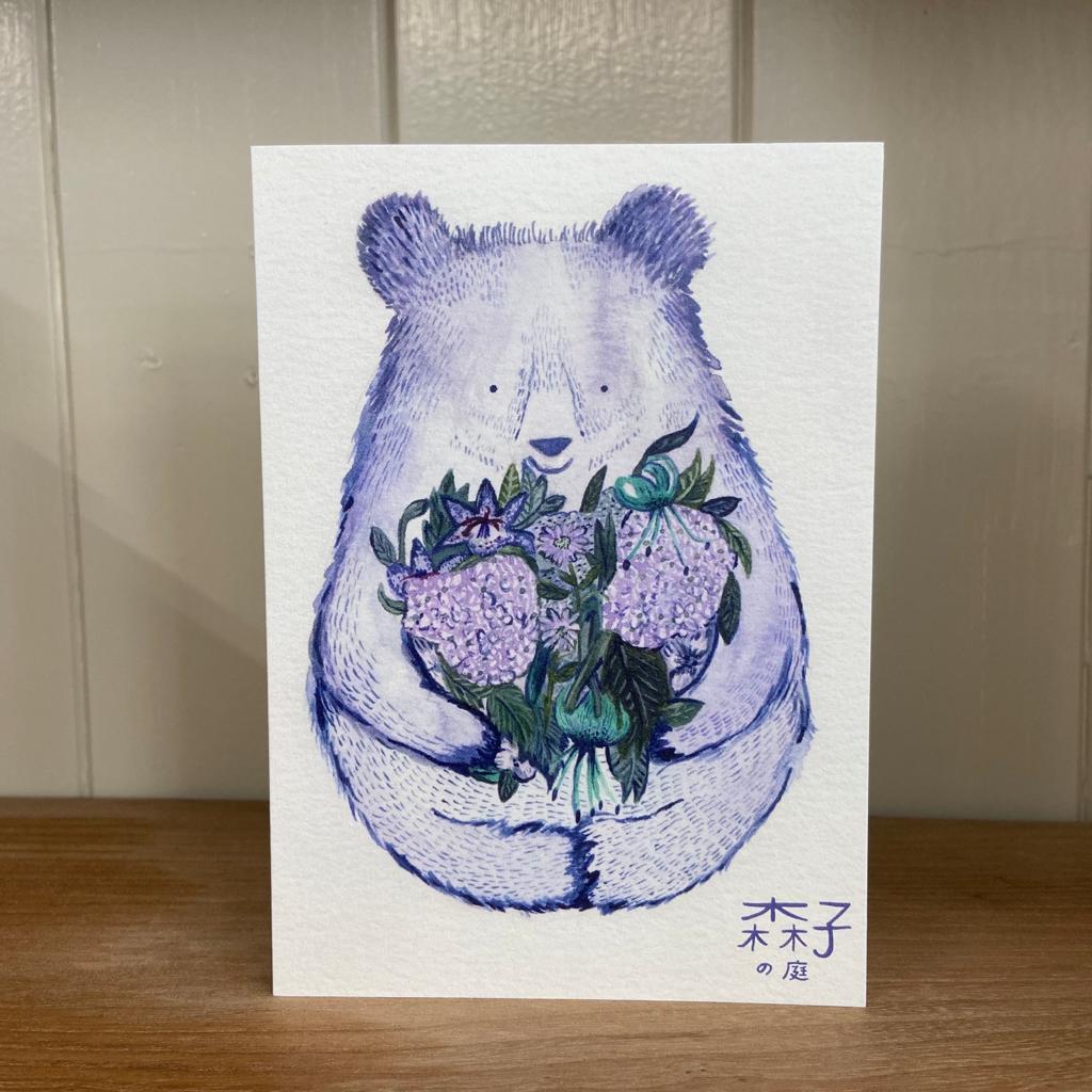 Moriko's Garden Blue Bear Card – SMALL-FOLK